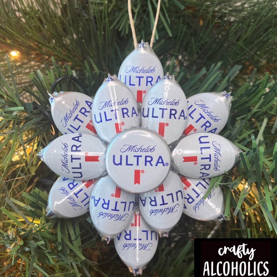 MICHELOB ULTRA Christmas Tree Ornament | Handmade | Bottle Cap Ornament ...
