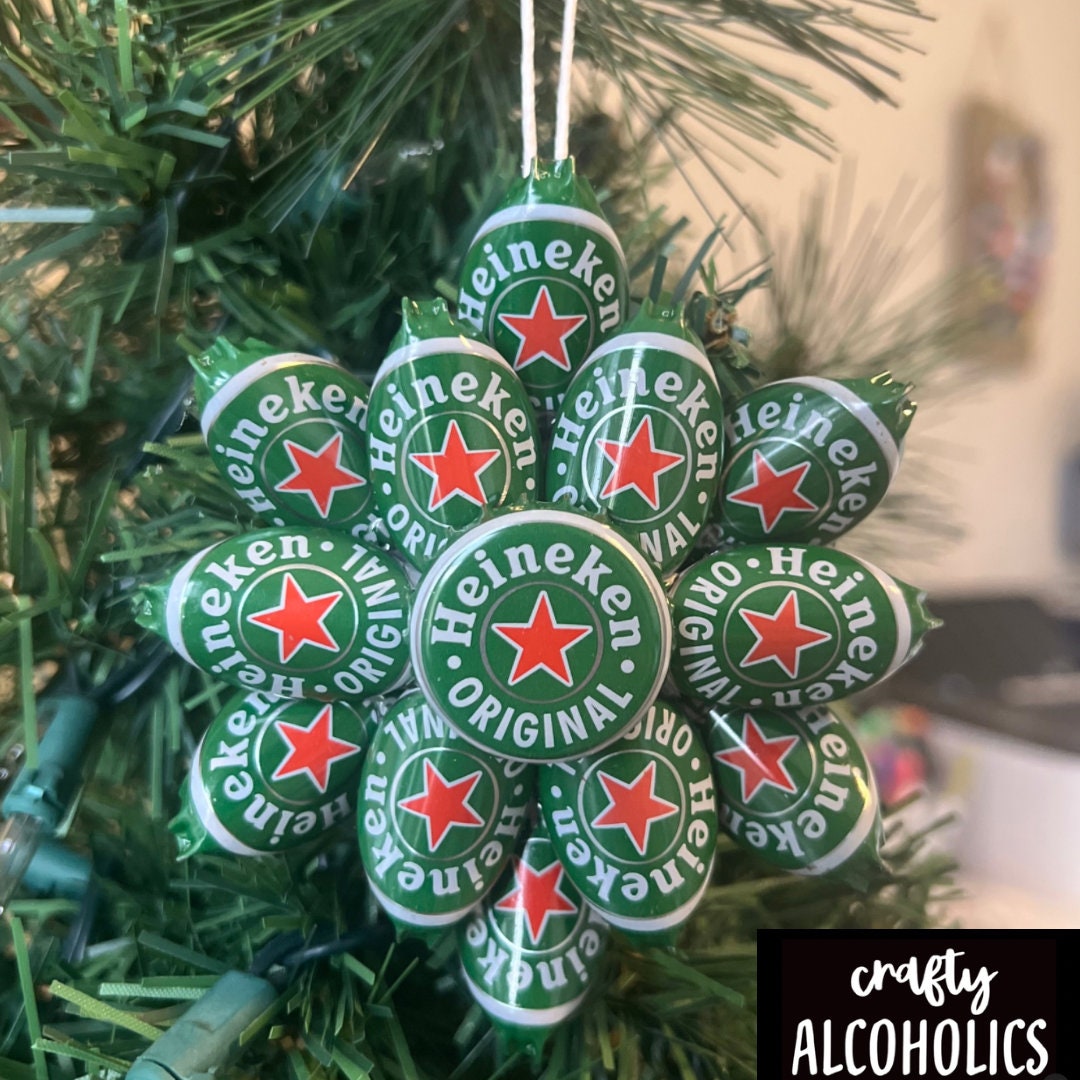 HEINEKEN ORIGINAL Christmas Tree Ornament | Handmade | Bottle Cap Ornament | Beer - Etsy