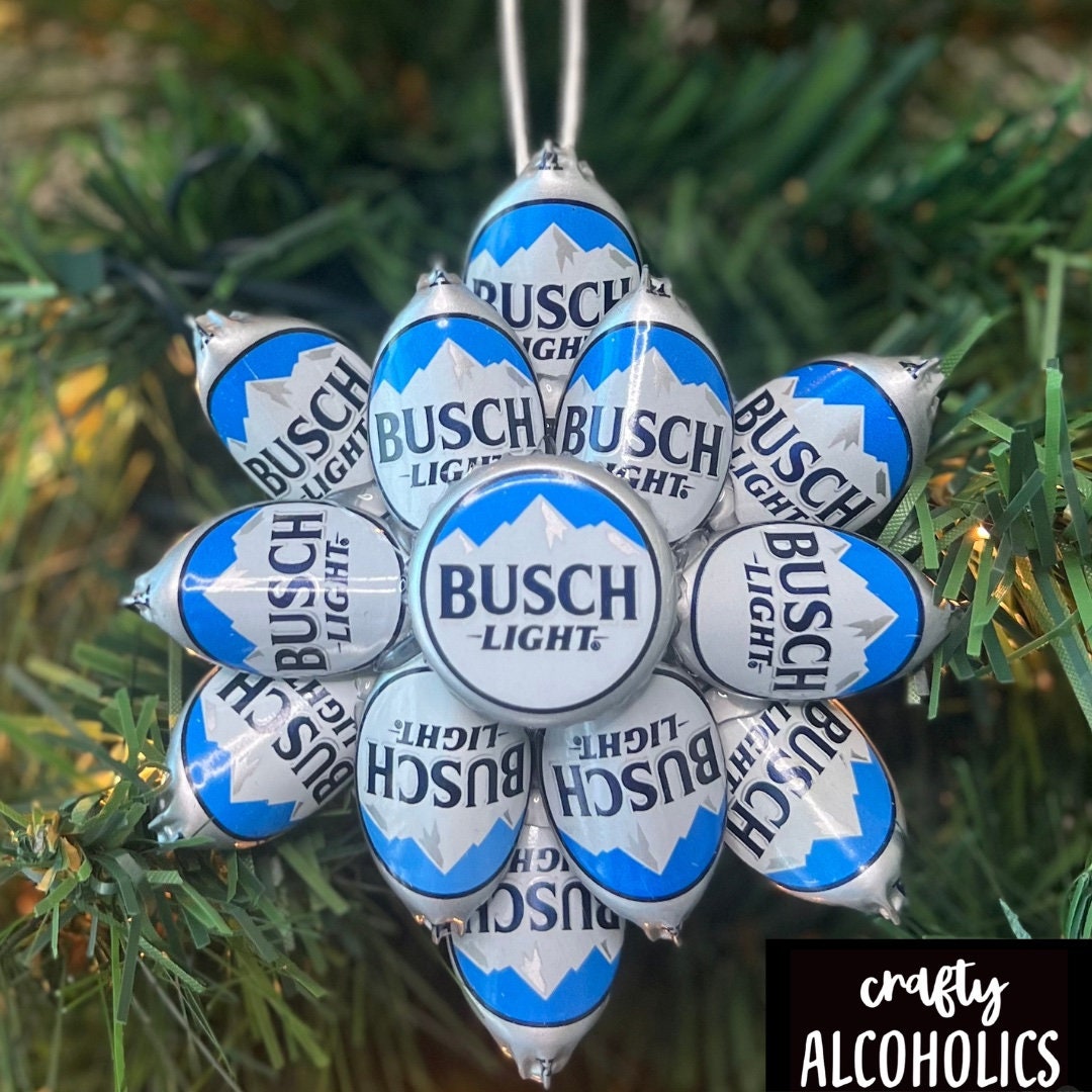 BUSCH LIGHT Christmas Tree Ornament | Handmade | Bottle Cap Ornament ...