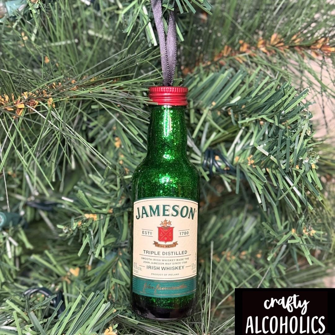 JAMESON Christmas Tree Glitter Ornament | Handmade - Etsy