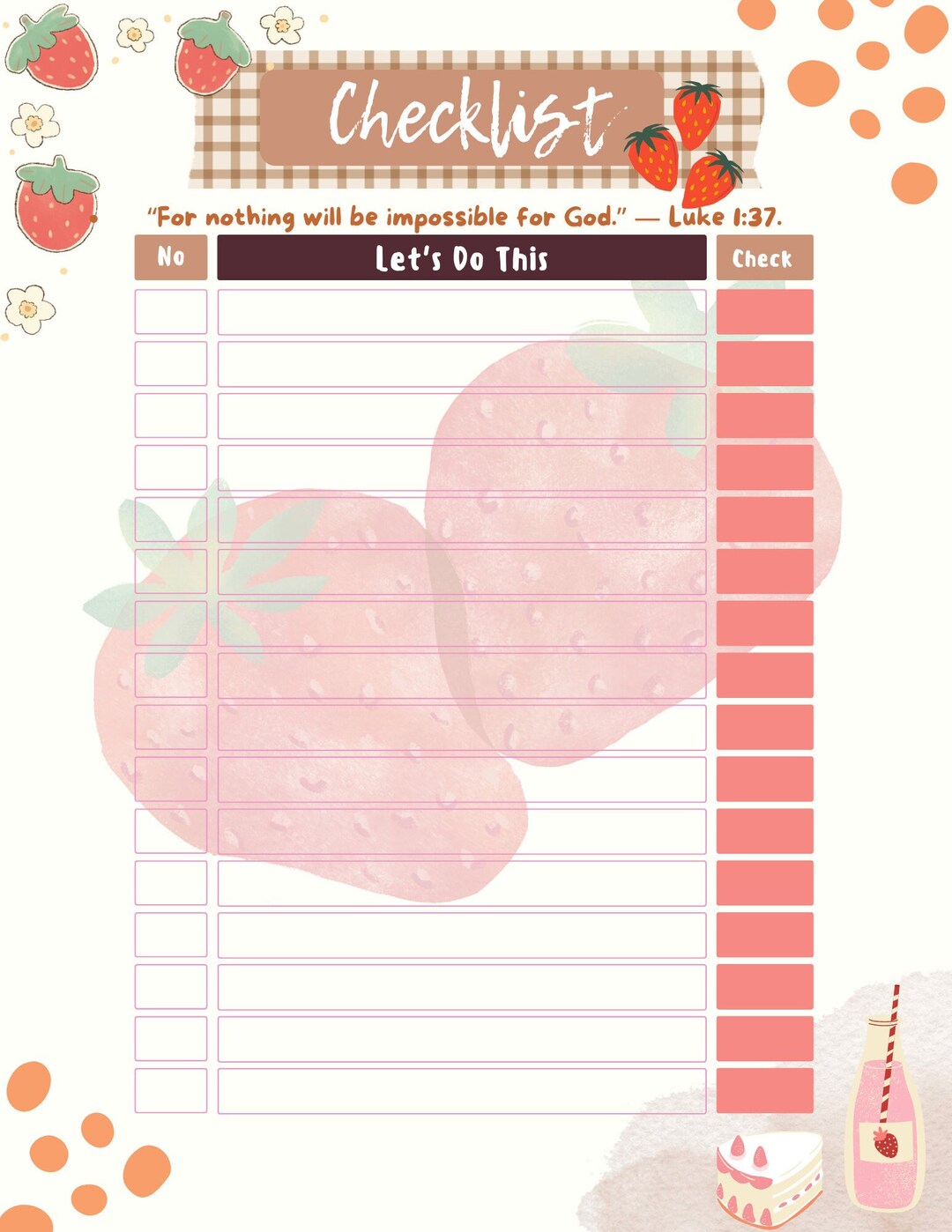 Printable Daily Checklist, To-do List, Task Planner, Productivity ...