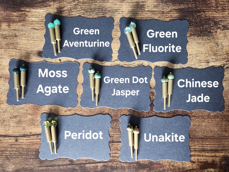 Pair of Gemstone Cribbage Pegs - Game Counters - 50 Gemstone Options - Etsy