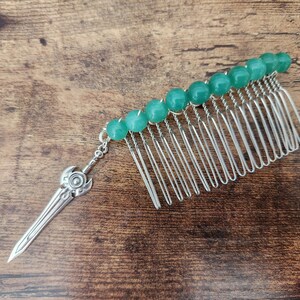 Gemstone Hair Combs With Sword Pendants - Etsy