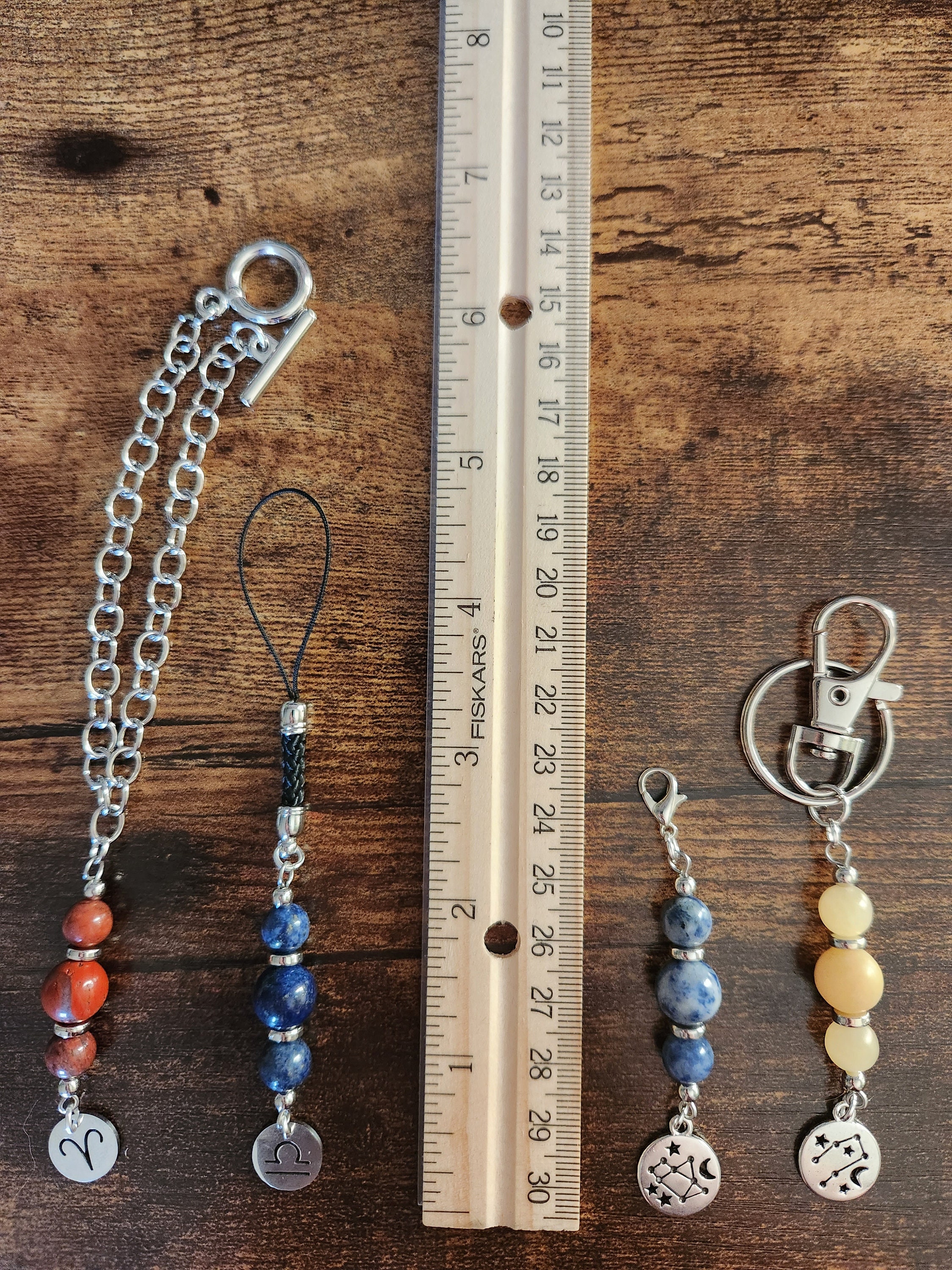 Customizable Zodiac Gemstone Accessories Good Luck Charms for Key Rings ...