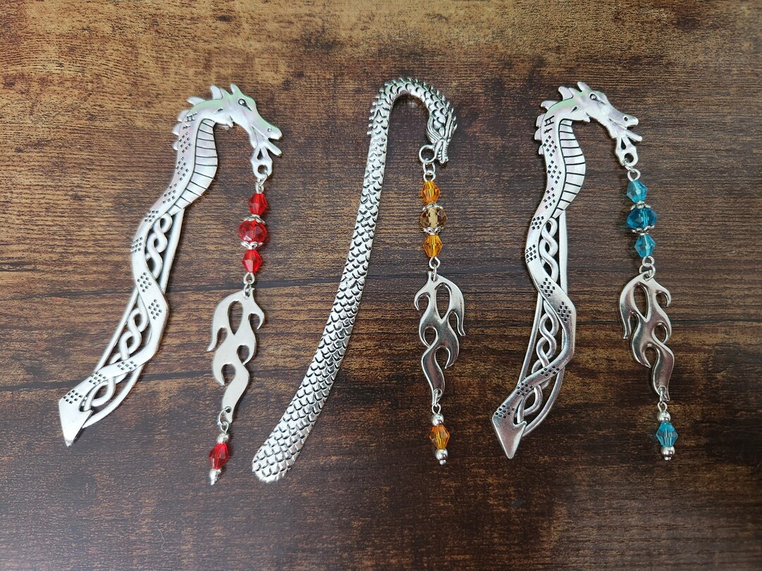 Flame Dragon Bookmarks - Shepherd's Hook Bookmark With Colorful Fire ...