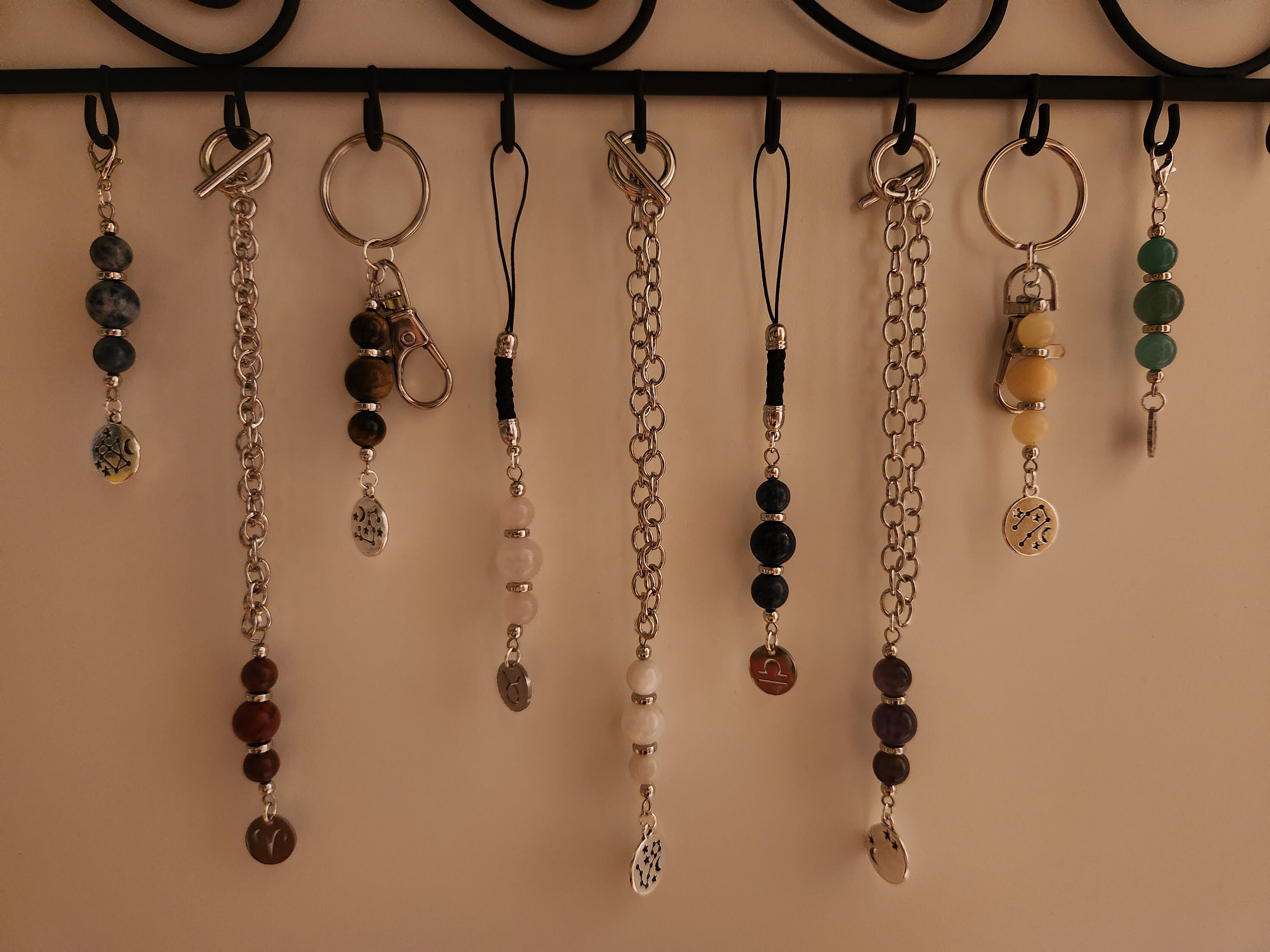 Customizable Zodiac Gemstone Accessories Good Luck Charms for Key Rings ...