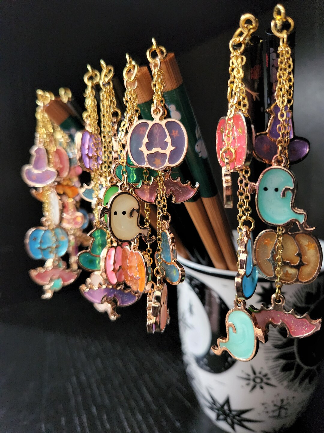 Pair of Halloween Charm Hair Sticks - Etsy
