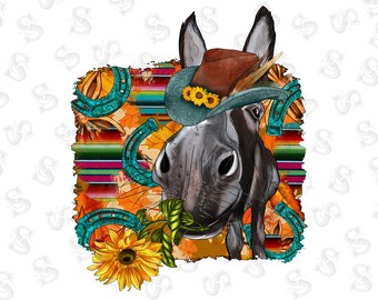 Sublimation Design Donkey With Hat - Etsy