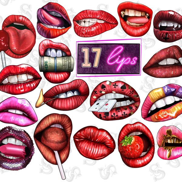 Lips Clipart - Etsy