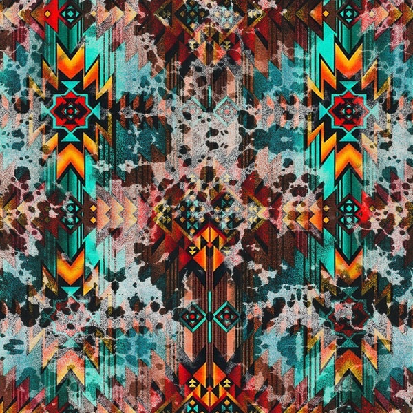 Turquoise Western Fabric - Etsy