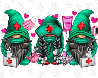 Gnome Nurse Clipart - Etsy