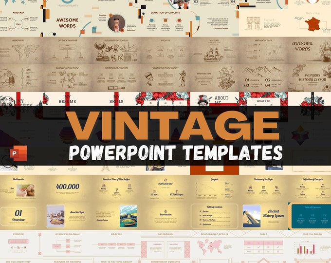 Vintage Powerpoint Templates Bundle | Vintage Presentation Template ...