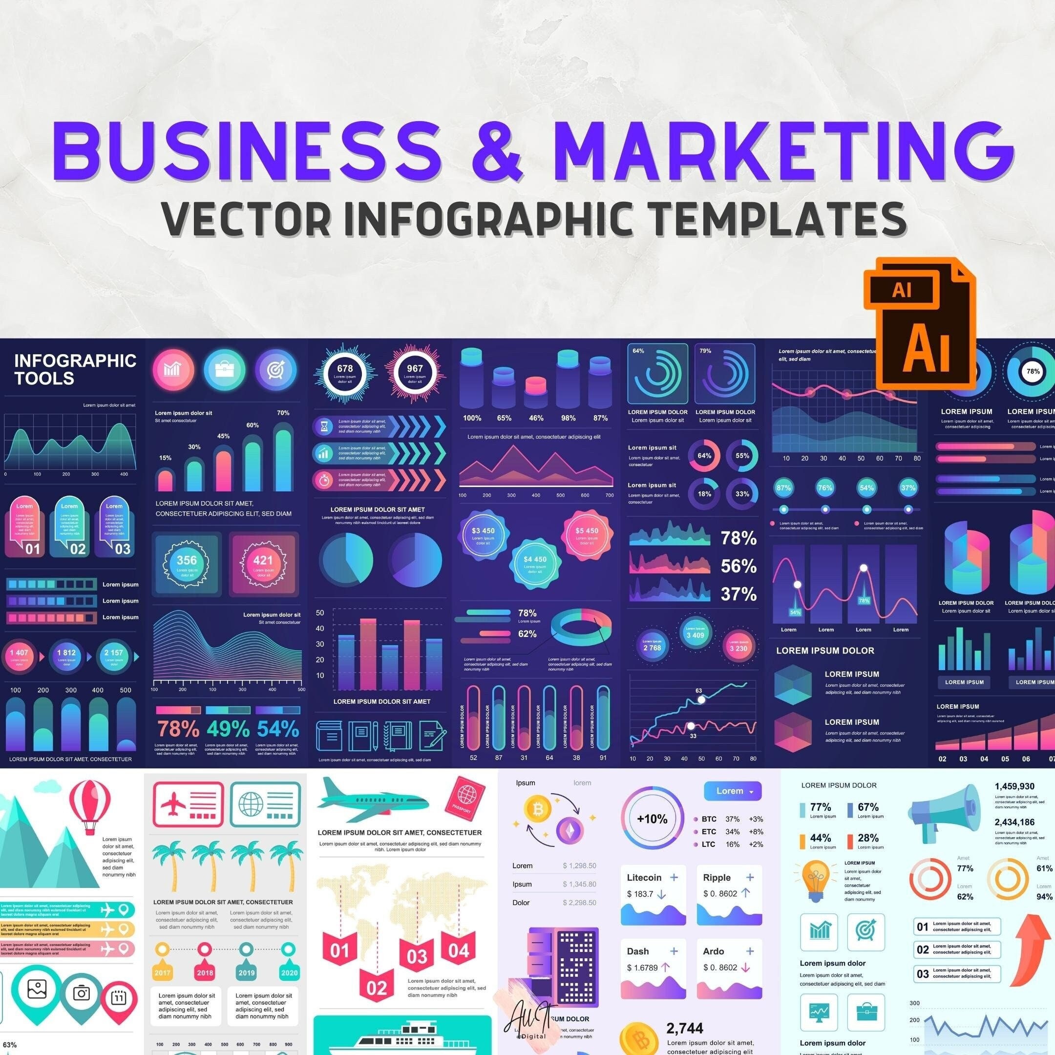 Business Infographic Vector Templates | Vector Infographics | Marketing ...
