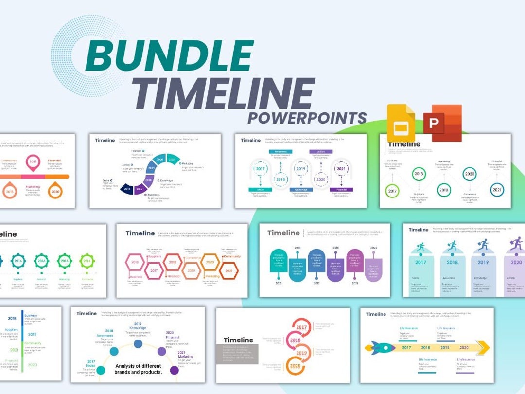 Timeline Bundle Powerpoint Fully Editable Templates | Timeline Charts ...