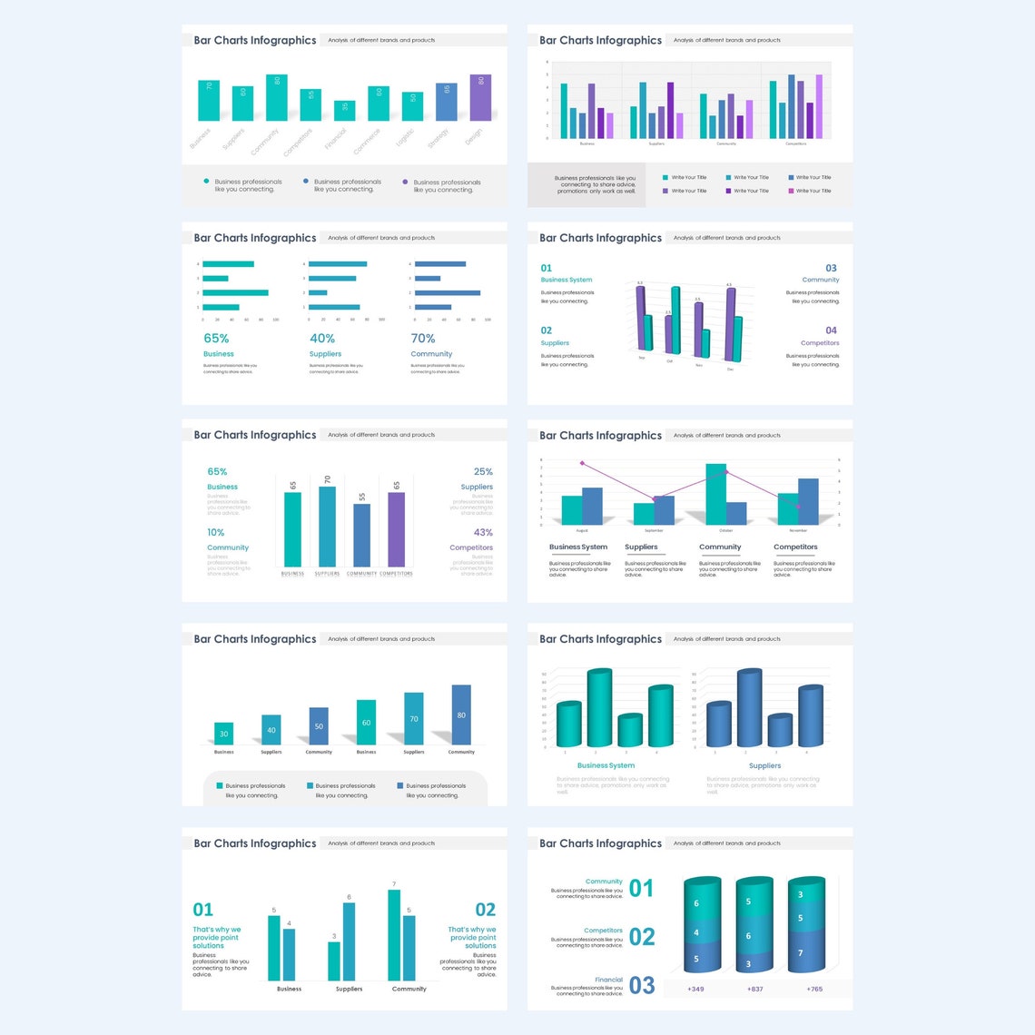 Editable Bar Chart Powerpoint Templates | Presentation Slides - Etsy
