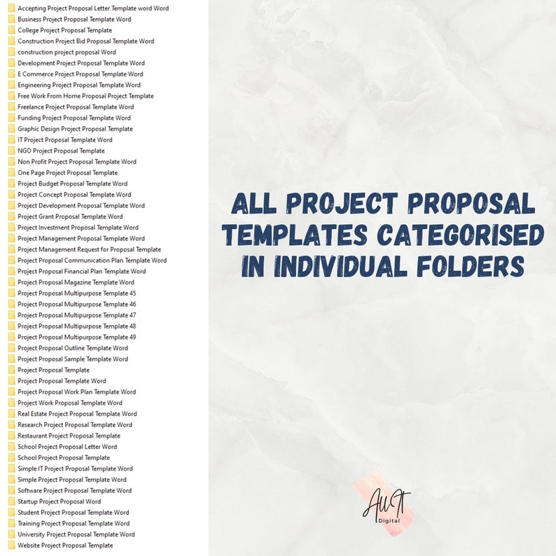 50 Project Proposal Templates | MS Word Template | - Etsy