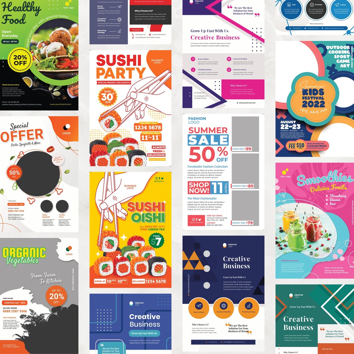 100 Flyer Templates | Editable PSD Flyers for Events - Etsy