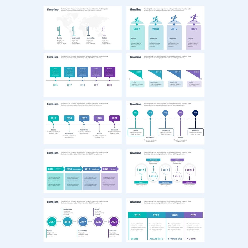 Editable Timeline Powerpoint Templates | Presentation Slides - Etsy