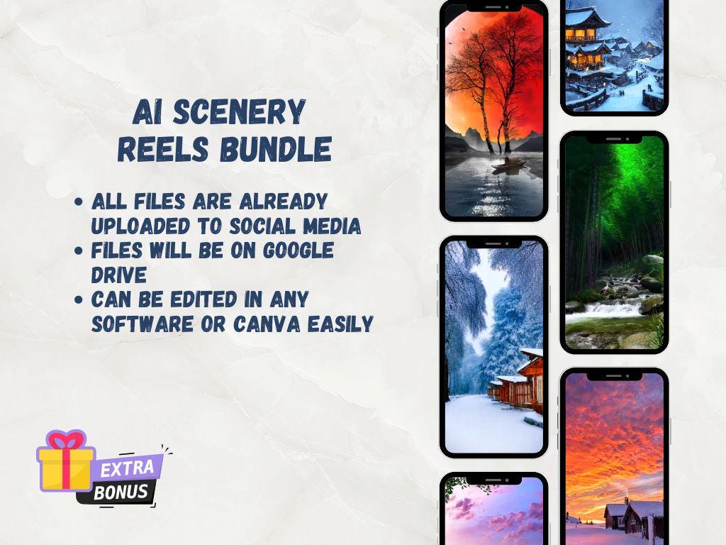 2000+ AI Scenery Reels Templates | Nature, Travel (google Drive) - Etsy