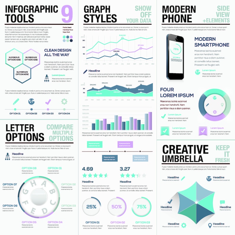 Infographic Tools Vector Templates Vector Infographics - Etsy