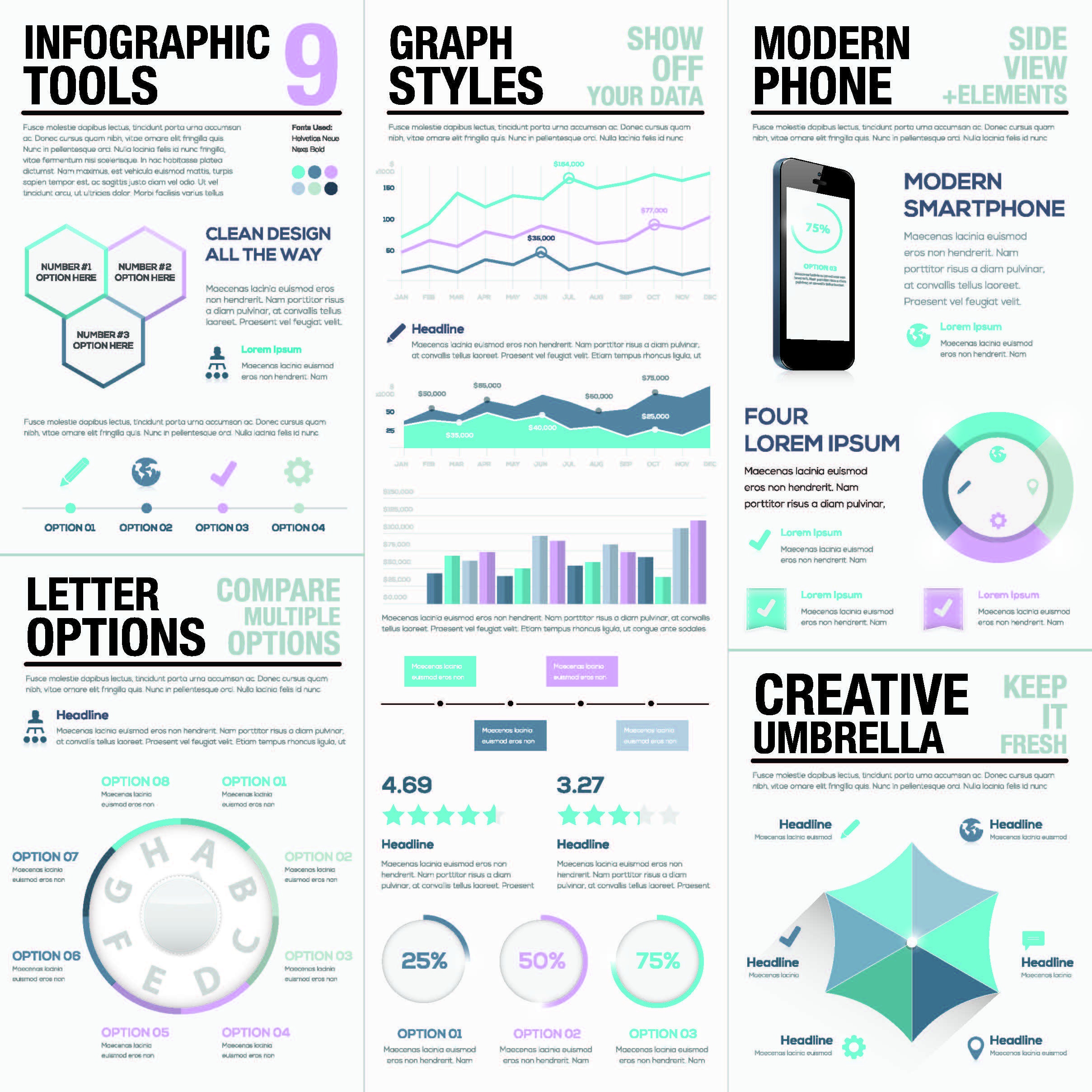 Infographic Tools Vector Templates Vector Infographics - Etsy
