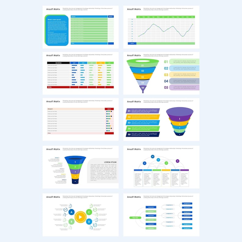 Editable Matrix Chart Powerpoint Templates | Presentation Template - Etsy