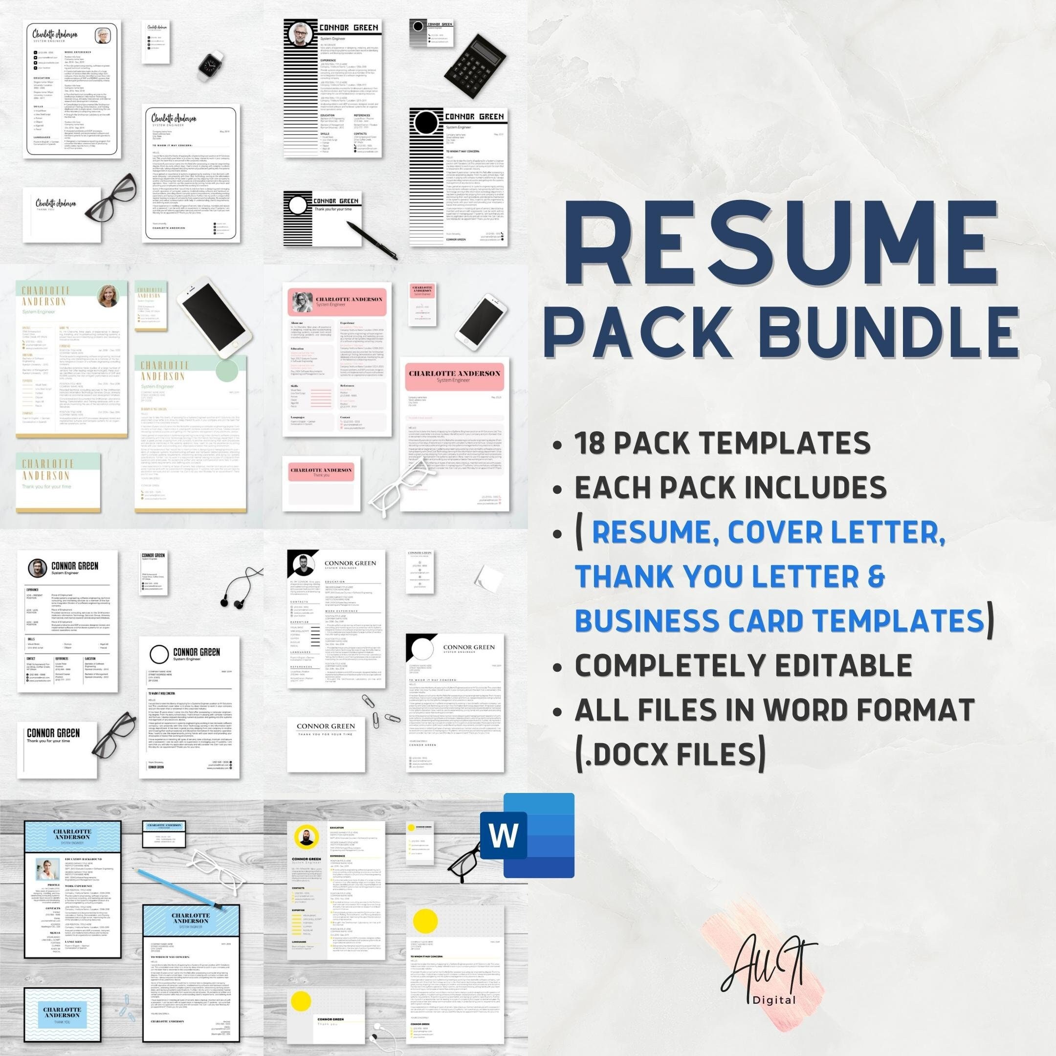 Resume Template Collection Modern Resume Template - Etsy