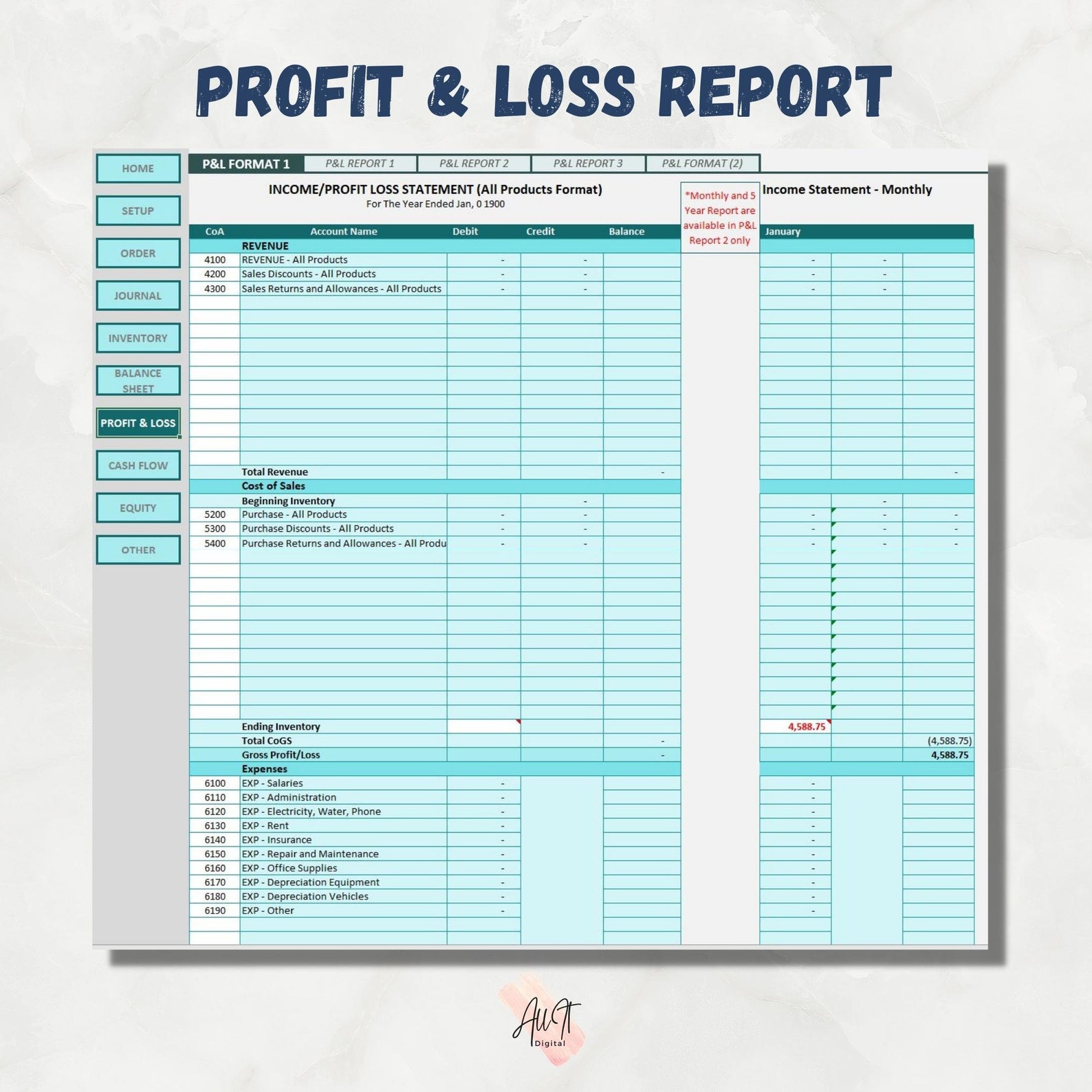 Business Accounting System Excel Template | Small Business Bookkeeping ...