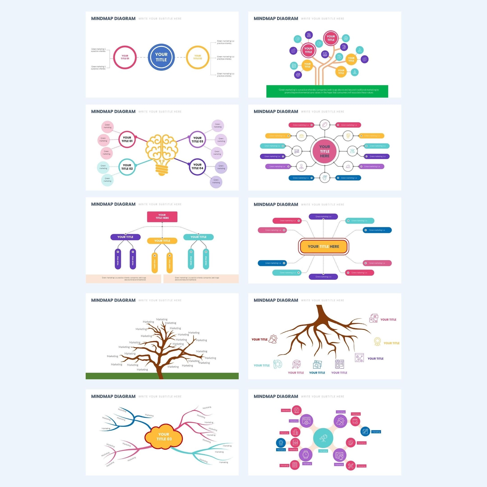 Mind Map Powerpoint Fully Editable Templates | Mind Map Charts ...
