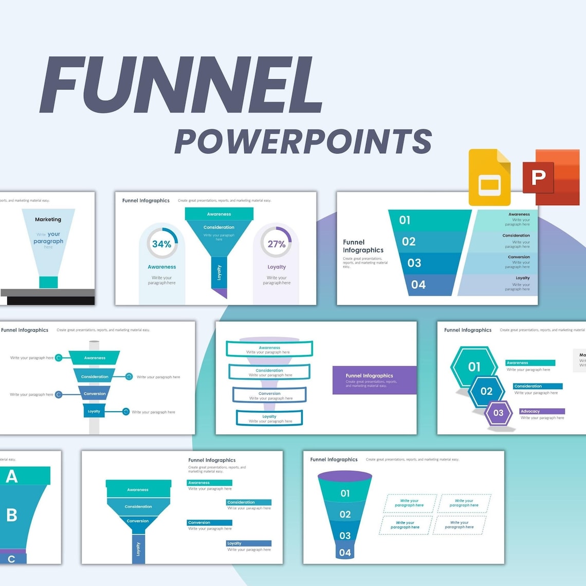 Funnel Charts Powerpoint Fully Editable Templates | Funnel Infographic ...
