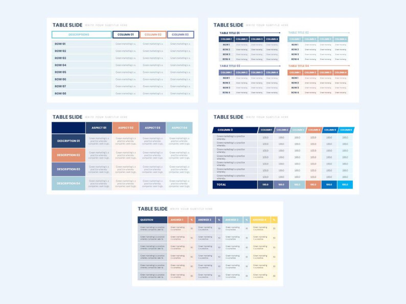 Editable Table Chart Google Slides | Presentation Templates - Etsy