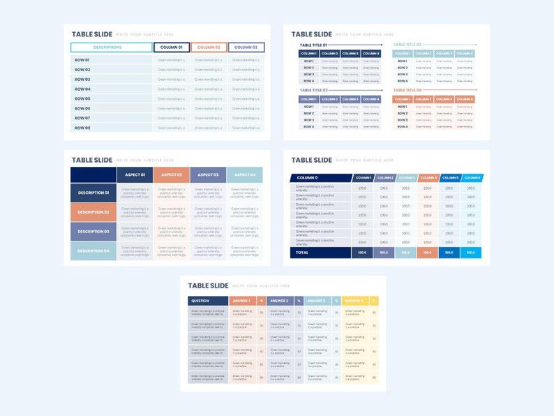 Table Chart Google Slide Fully Editable Templates | Table Chart Slide ...