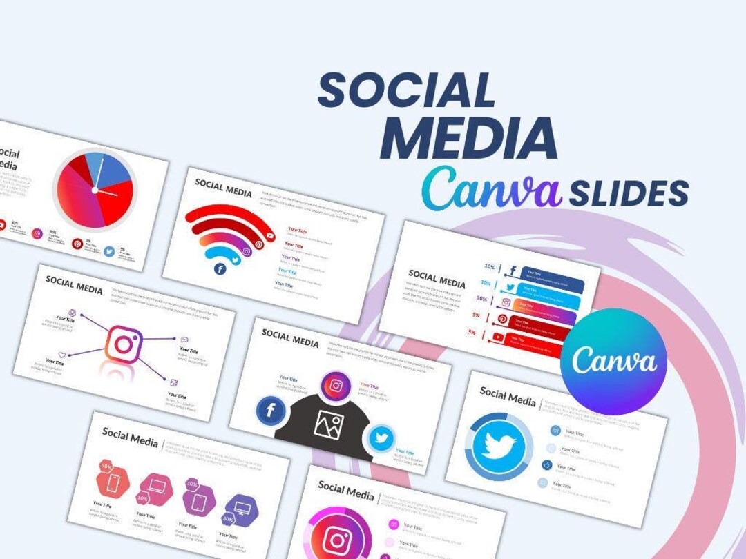 Social Media Chart Templates | Canva Slides (fully Editable) - Etsy