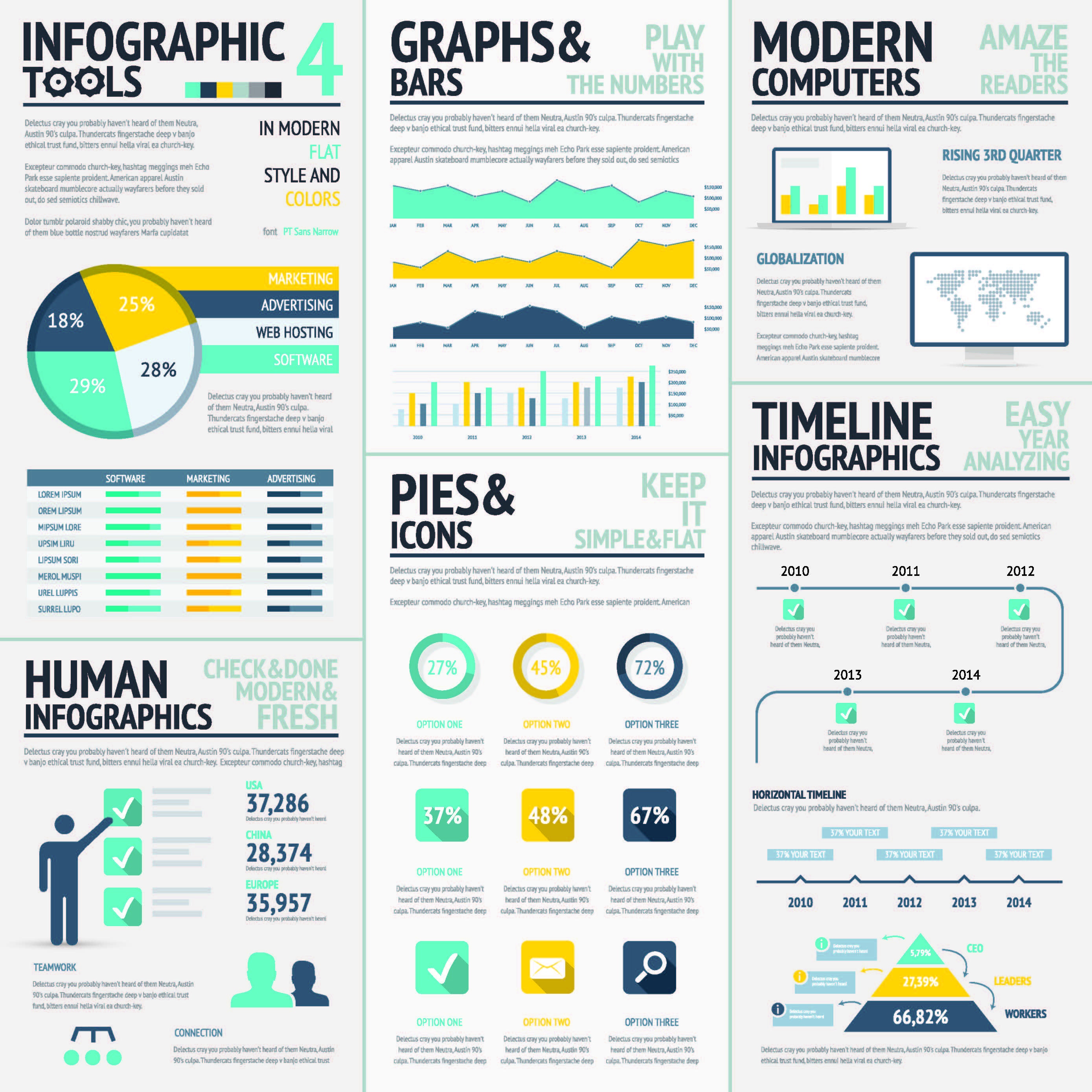Infographic Tools Vector Templates Vector Infographics - Etsy