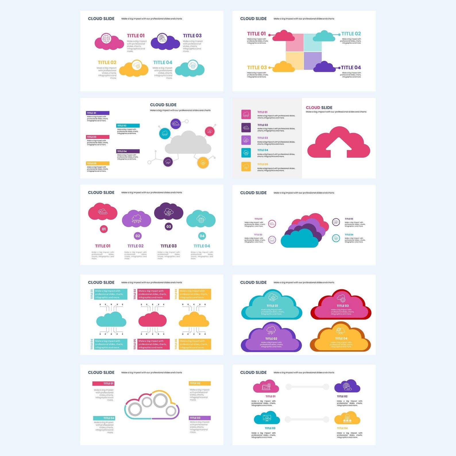 Cloud Charts Powerpoint Fully Editable Templates Cloud - Etsy