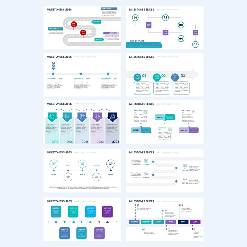 Milestone Powerpoint Fully Editable Templates | Milestone Charts ...
