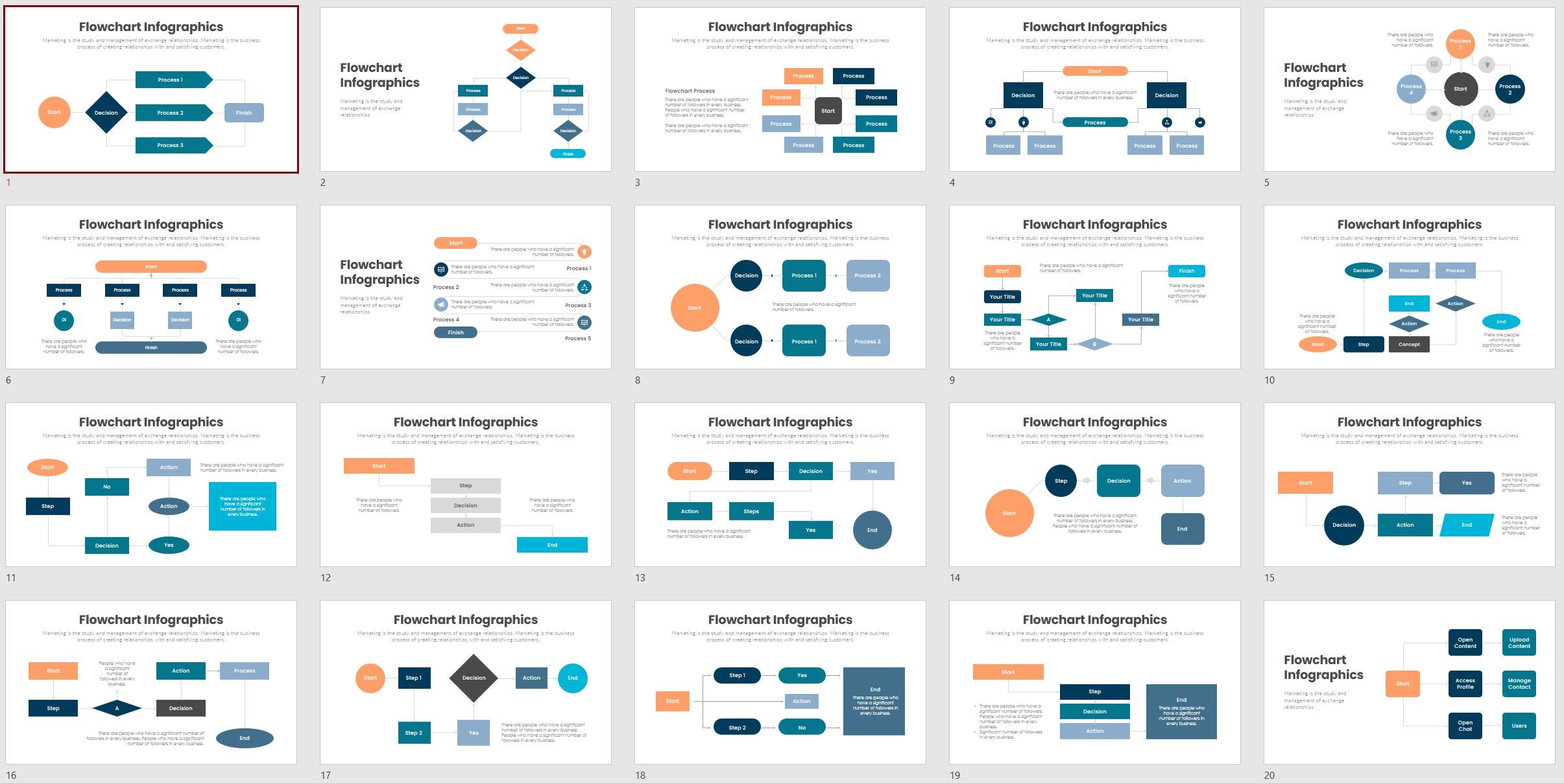 Diagrama de flujo PowerPoint Plantillas totalmente editables / Diagrama ...