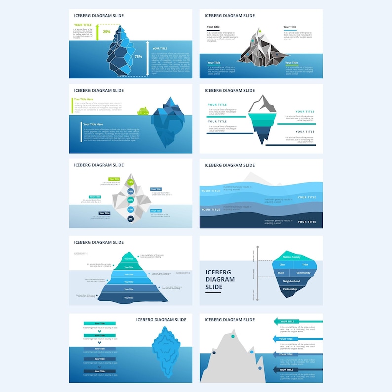 Iceberg Charts Powerpoint Fully Editable Templates | Iceberg Powerpoint ...