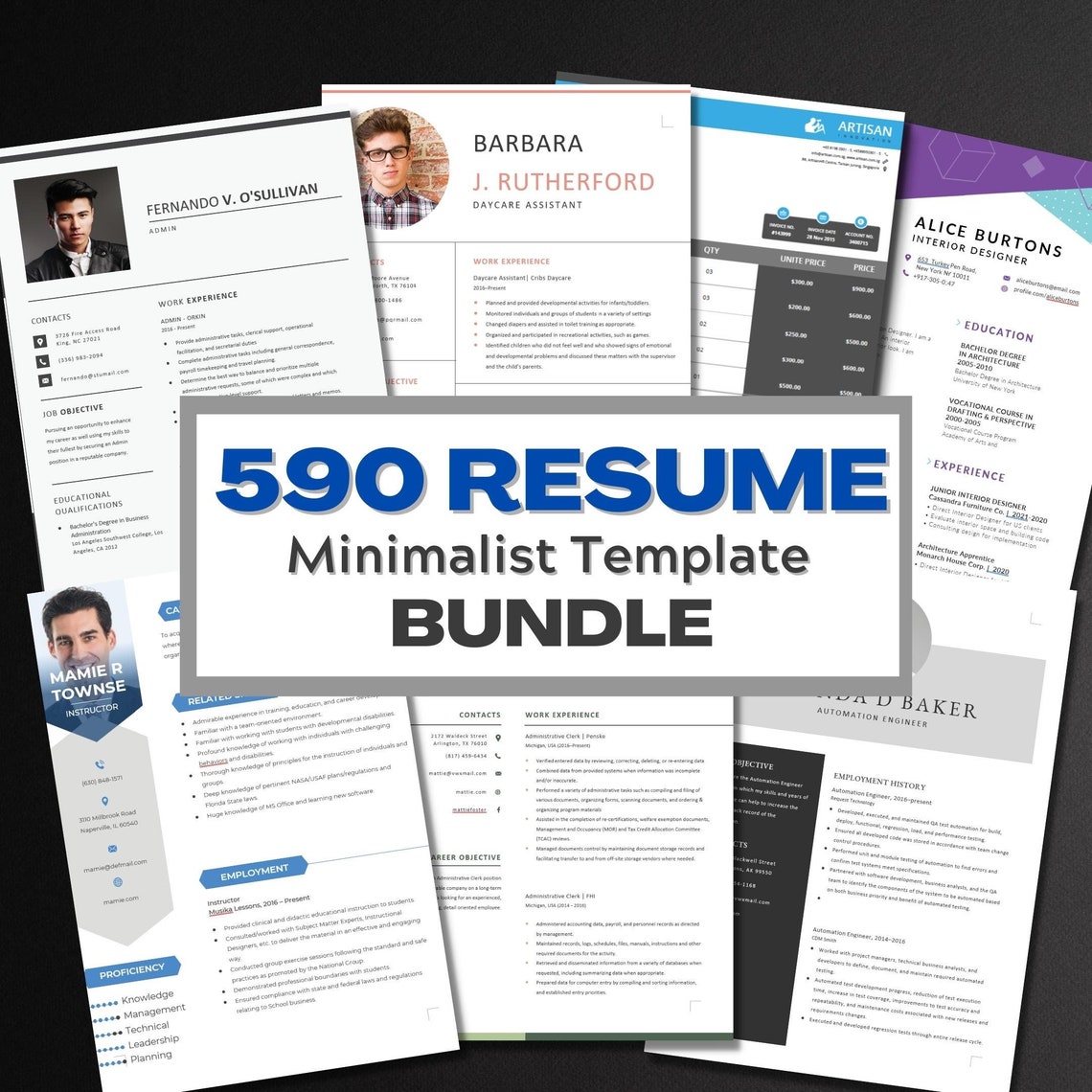Resume Template Collection Modern Resume Templates - Etsy