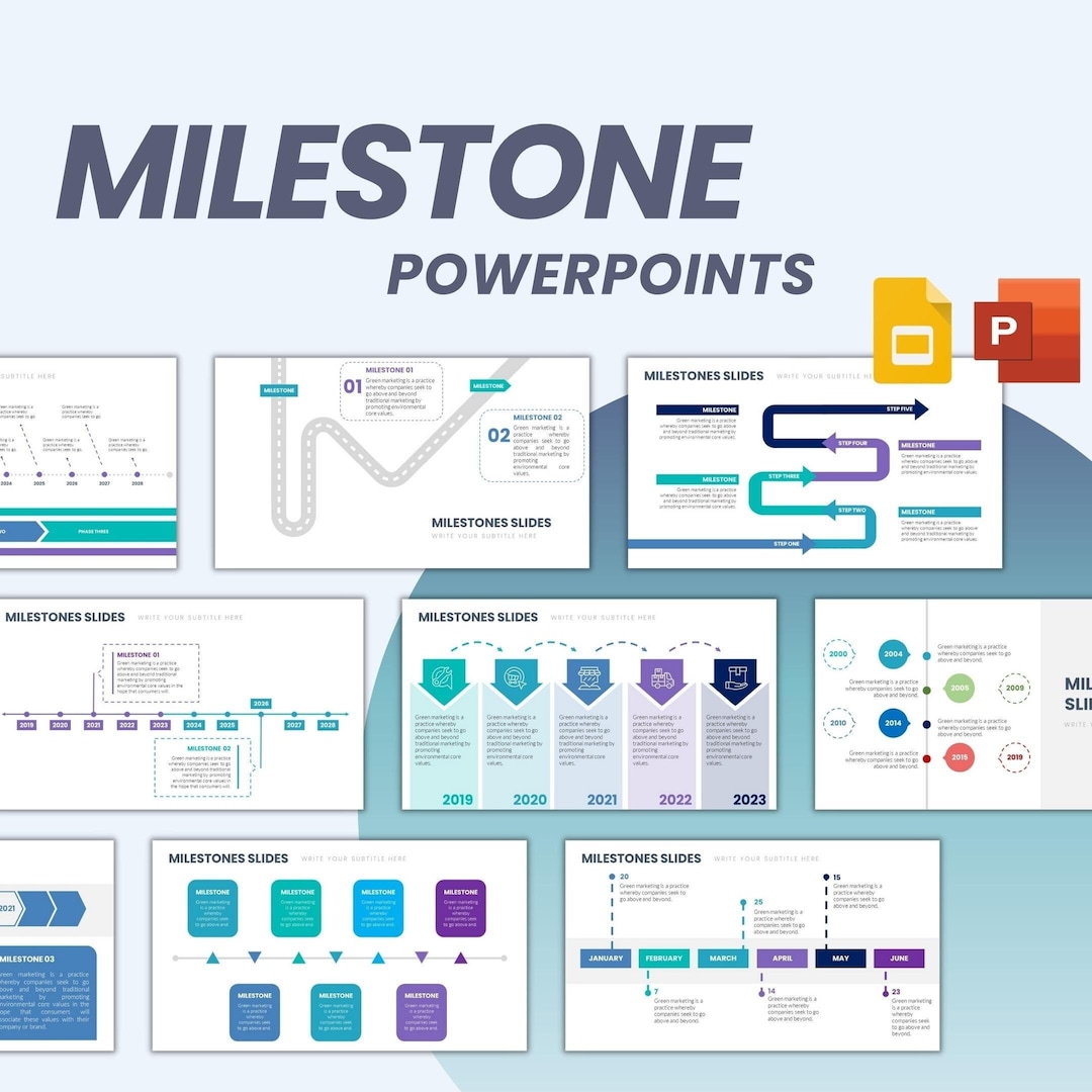 Milestone Powerpoint Fully Editable Templates | Milestone Charts ...