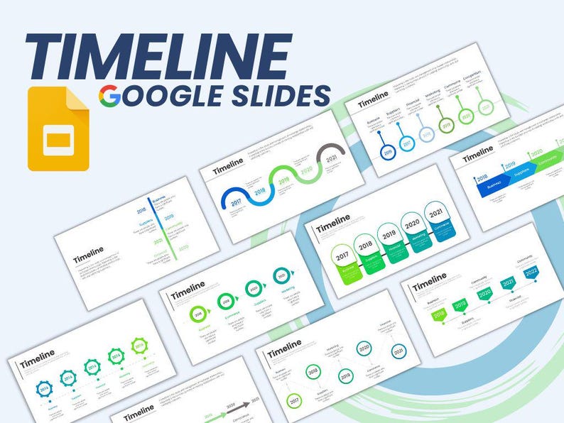 Aesthetic Timeline Chart Templates | Google Slides (editable) - Etsy