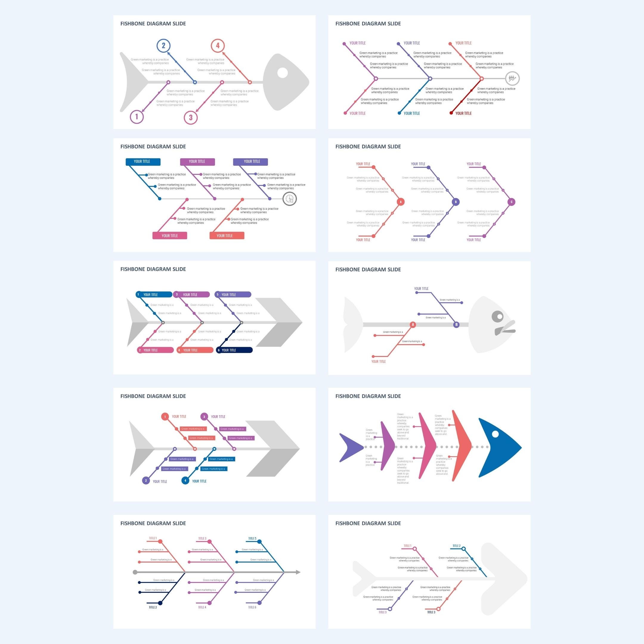 Fishbone Powerpoint Fully Editable Templates | Fishbone Charts ...