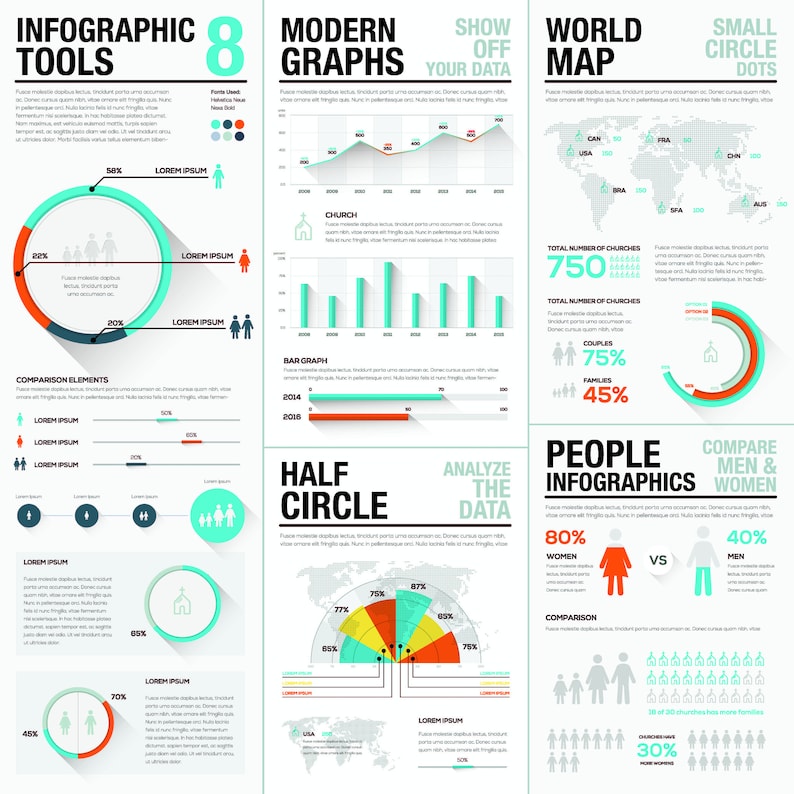 Infographic Tools Vector Templates Vector Infographics - Etsy