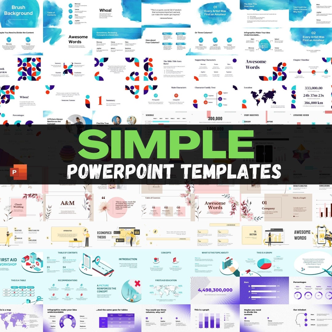 Simple Powerpoint Templates Bundle | Minimal Presentation Template ...