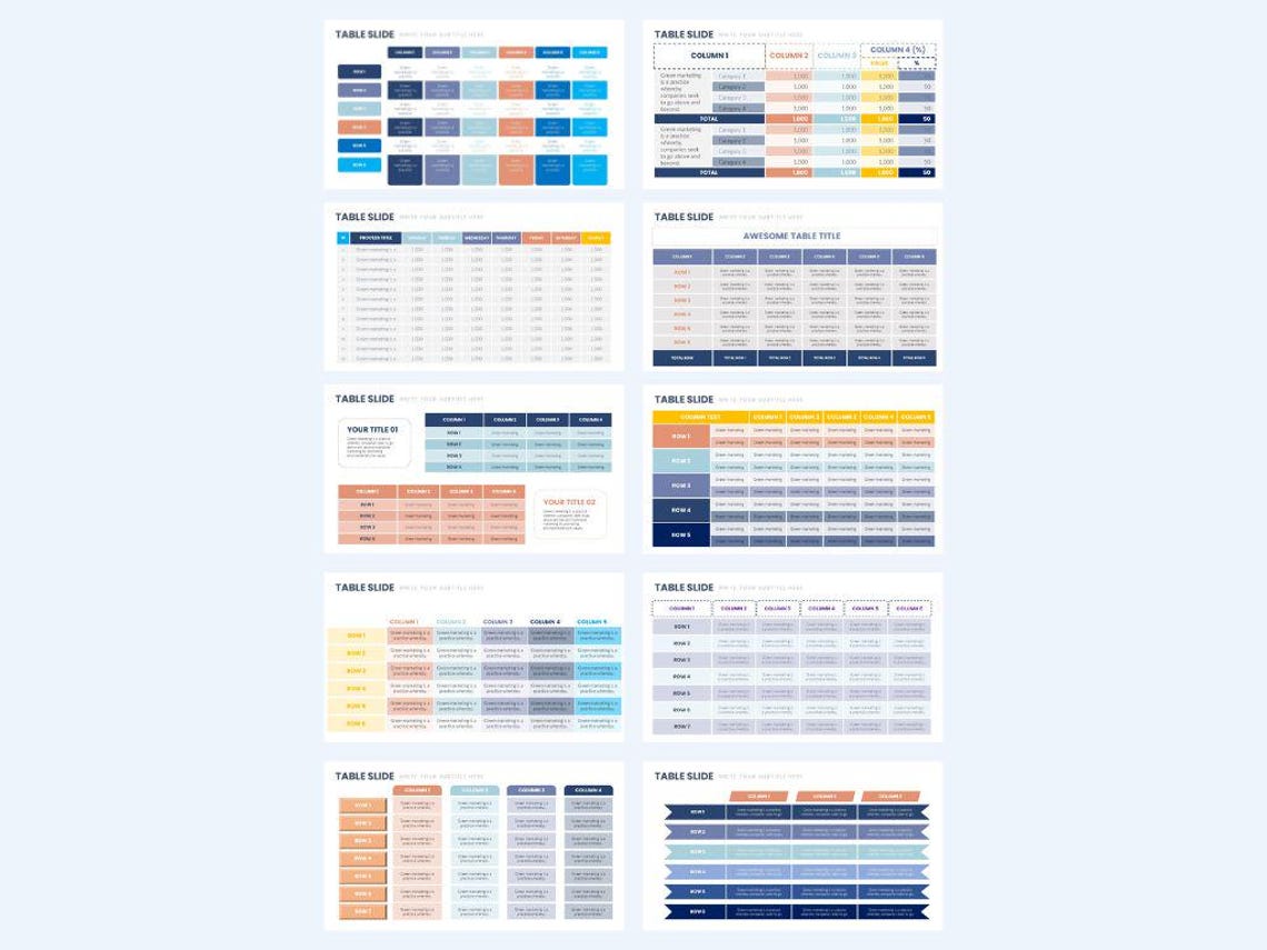 Editable Table Chart Google Slides | Presentation Templates - Etsy
