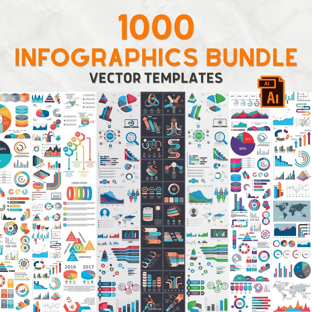 1000 Infographic Vector Templates | Vector Infographics | Illustrator ...
