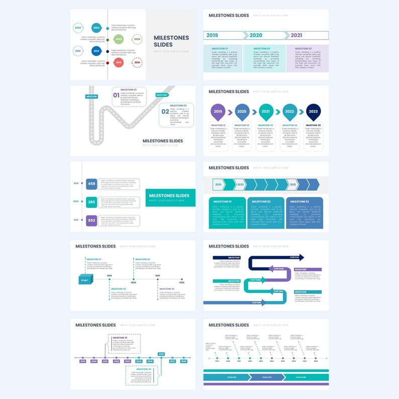 Milestone Powerpoint Fully Editable Templates | Milestone Charts ...
