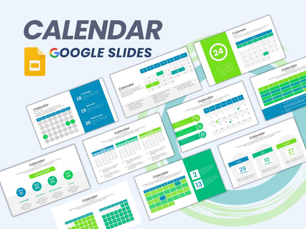 Calendar Chart Google Slide Fully Editable Templates | Calendar Slide ...
