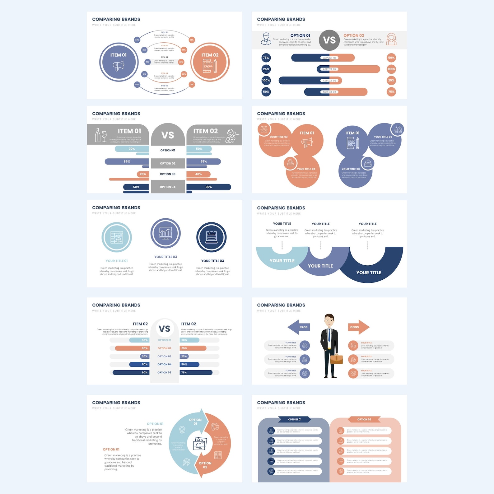 Comparison Powerpoint Fully Editable Templates | Comparison Charts ...