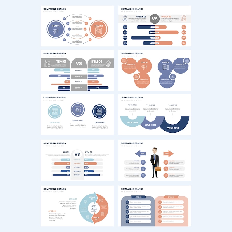 Comparison Powerpoint Fully Editable Templates | Comparison Charts ...